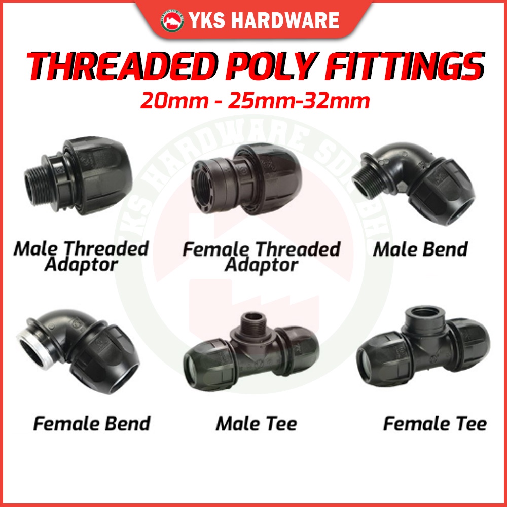 Threaded Poly Fittings - Threaded Poly Connecter - 20mm / 25mm / 32mm ...