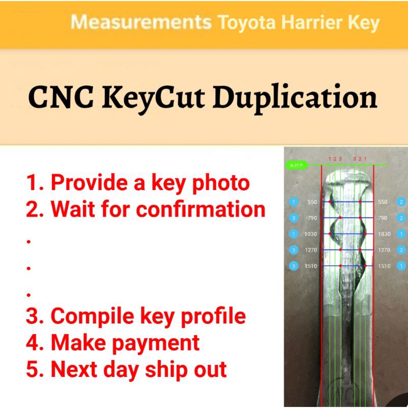 [KC001] Toyota Harrier Key Duplication CNC Machine Cut 99.9% accurate ...