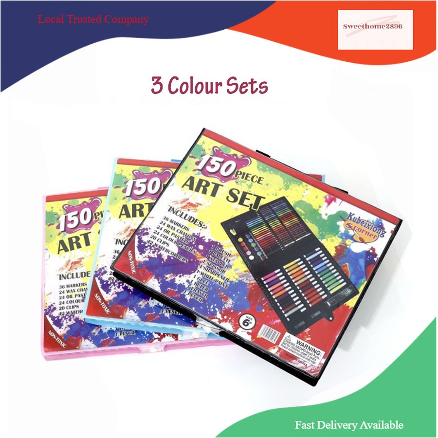 150 pcs Colouring Set Stationery Set Kid Art Pencil Crayon Water Colour ...