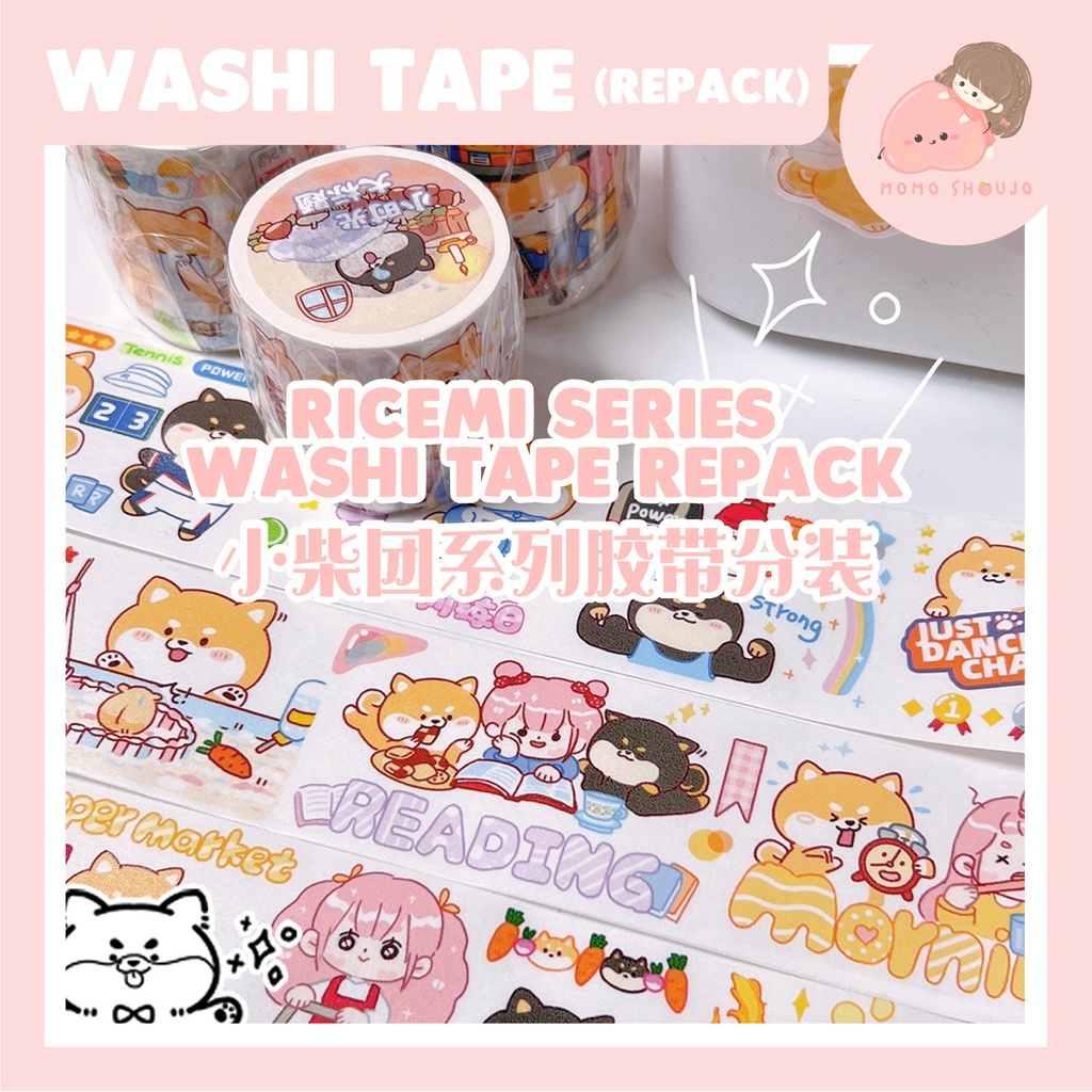 MOMO SHOUJO (REPACK) RICEMI SERIES WASHI TAPE 小柴团系列胶带分装 | Shopee Malaysia