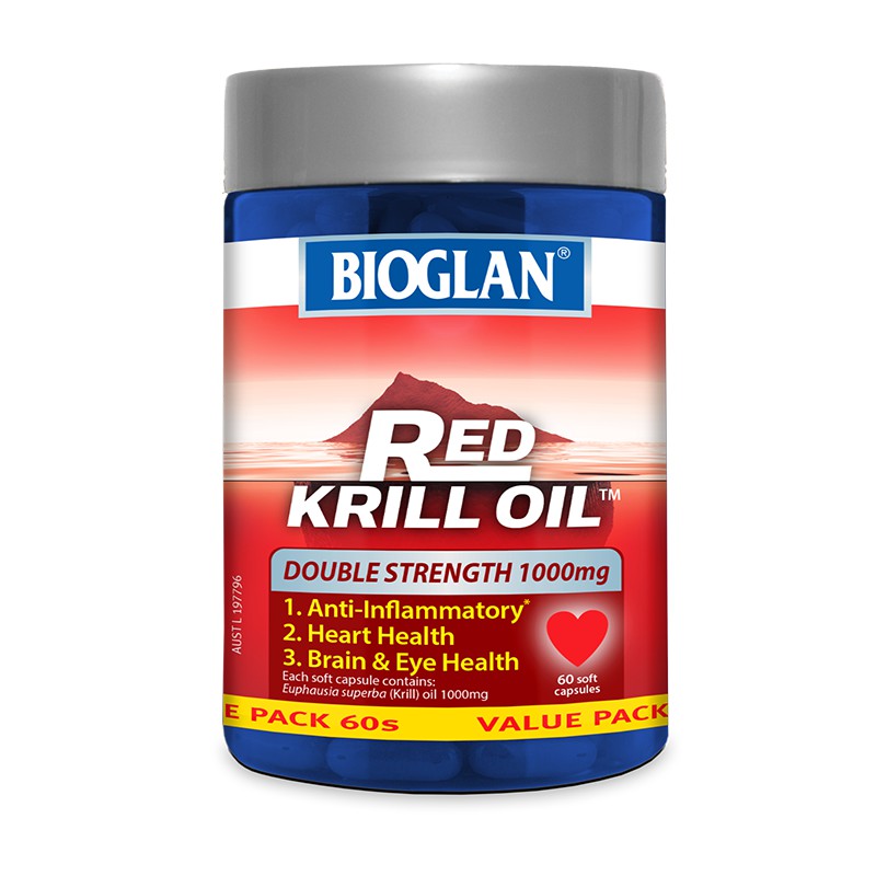 Bioglan Australia Red Krill Oil Double Strength 1000mg - 60 soft ...