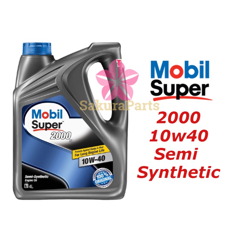 Mobil Super 2000 10W40 Semi Synthetic Engine Oil 4L (ORIGINAL) | Shopee ...