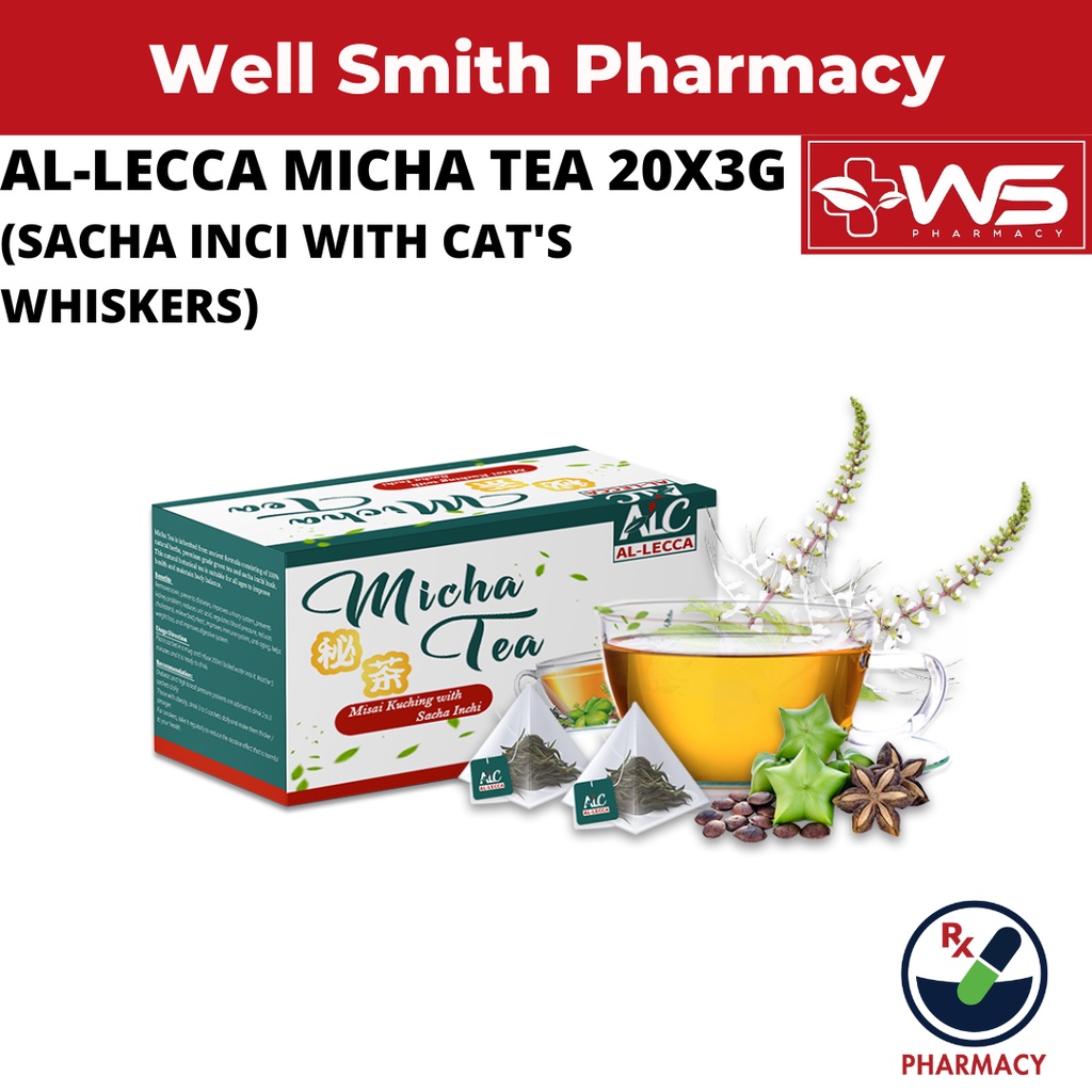 [MEGA SALE] AL-LECCA MICHA TEA 20X3G (SACHA INCI WITH CAT'S WHISKERS ...