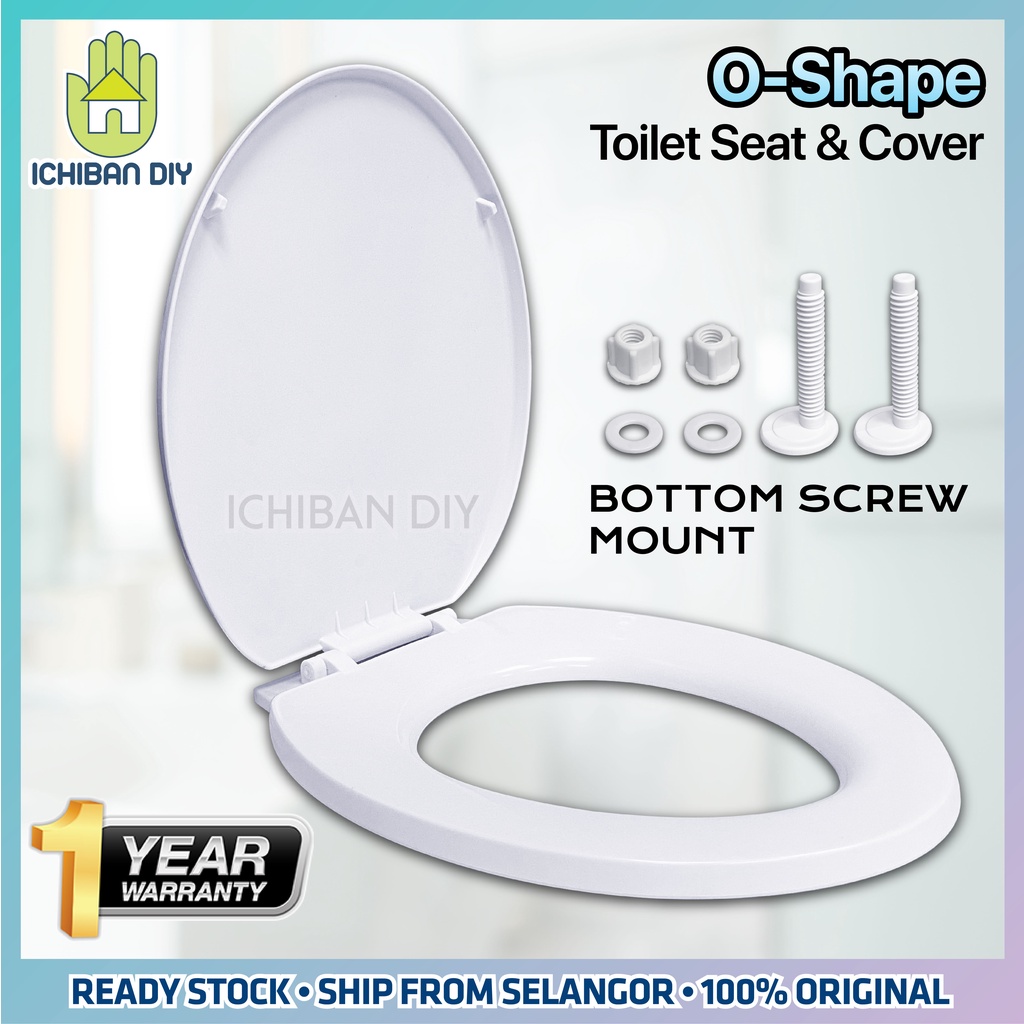 Toilet Seat & Cover Medium Duty O Shape Bowl Oval Penutup Mangkuk ...