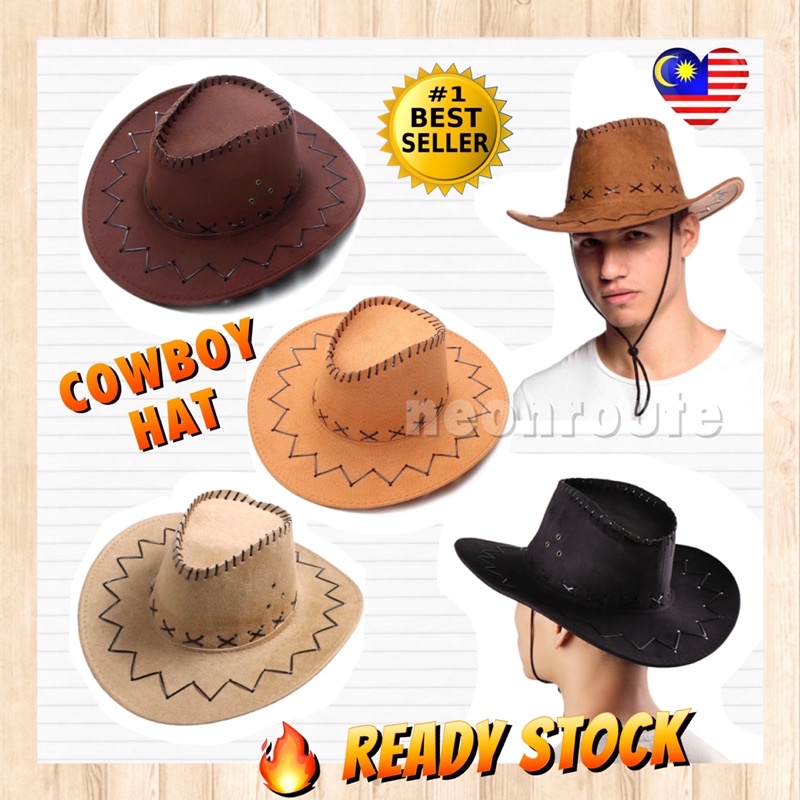Western Style Cowboy Hat for Adult. Topi Koiboi Dewasa. Wild Wild West ...