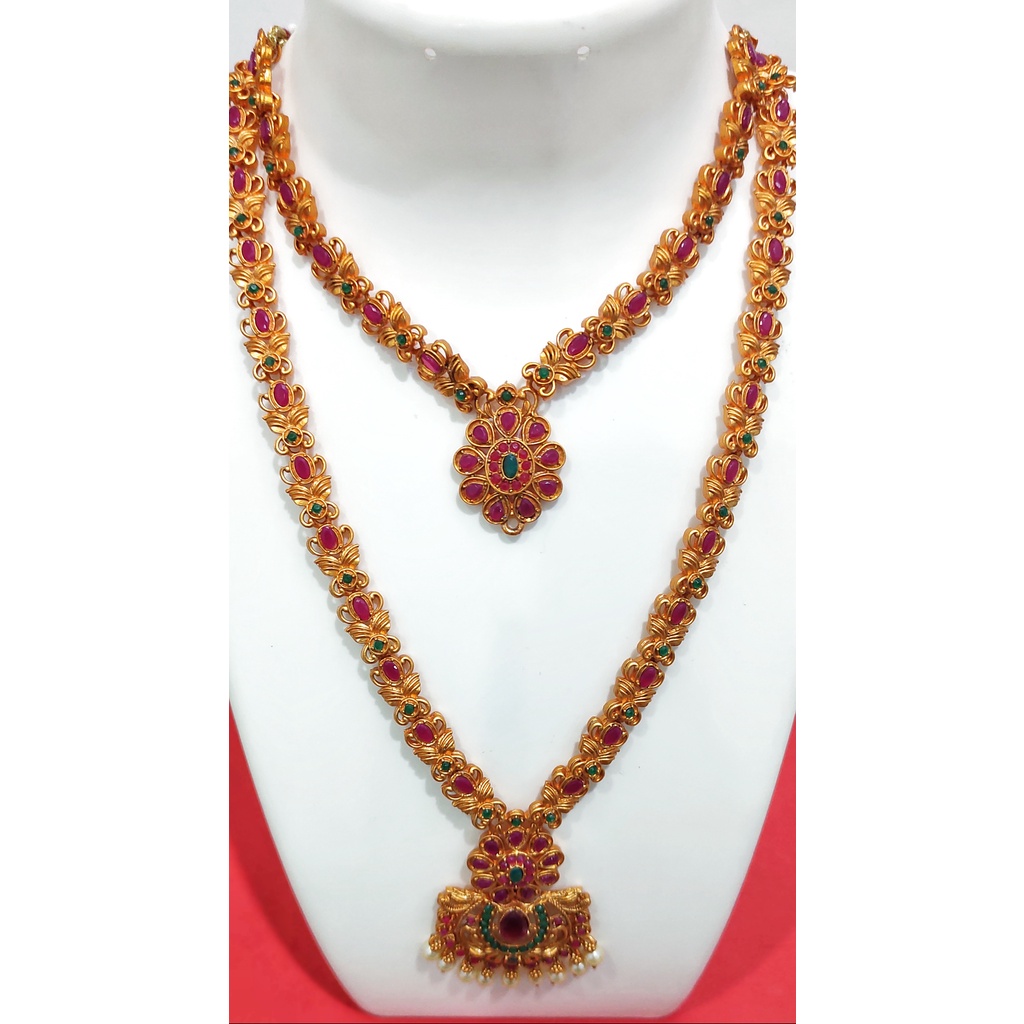 Ready Stock Indian Heavy Antique Gold Plated Grand Bridal Necklace Mala ...