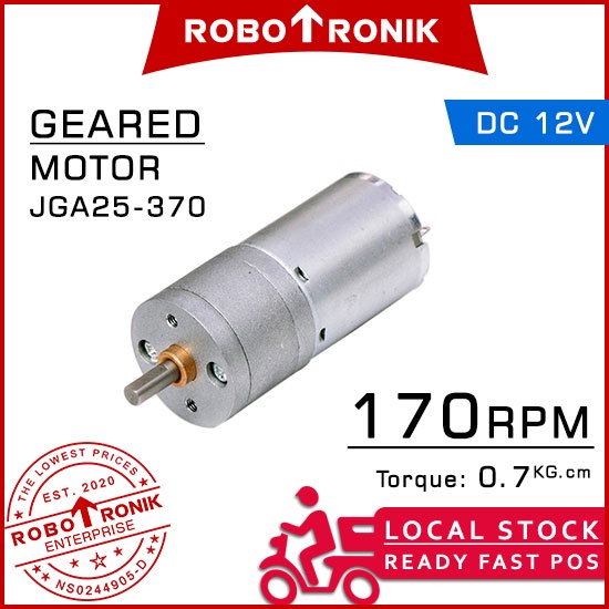 DC Geared Motor GA25 (370) 25mm 12V 6V Gear High Torque | Shopee Malaysia