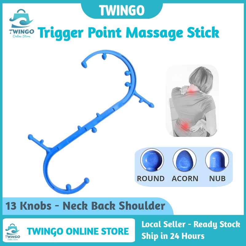 Trigger Point Self Massage Stick S-Shaped Knob Therapy Massager Stick ...