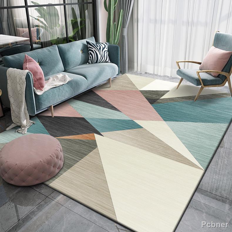 Karpet Nordic ruang tamu sofa moden minimalis kopi bantal abstrak rumah ...