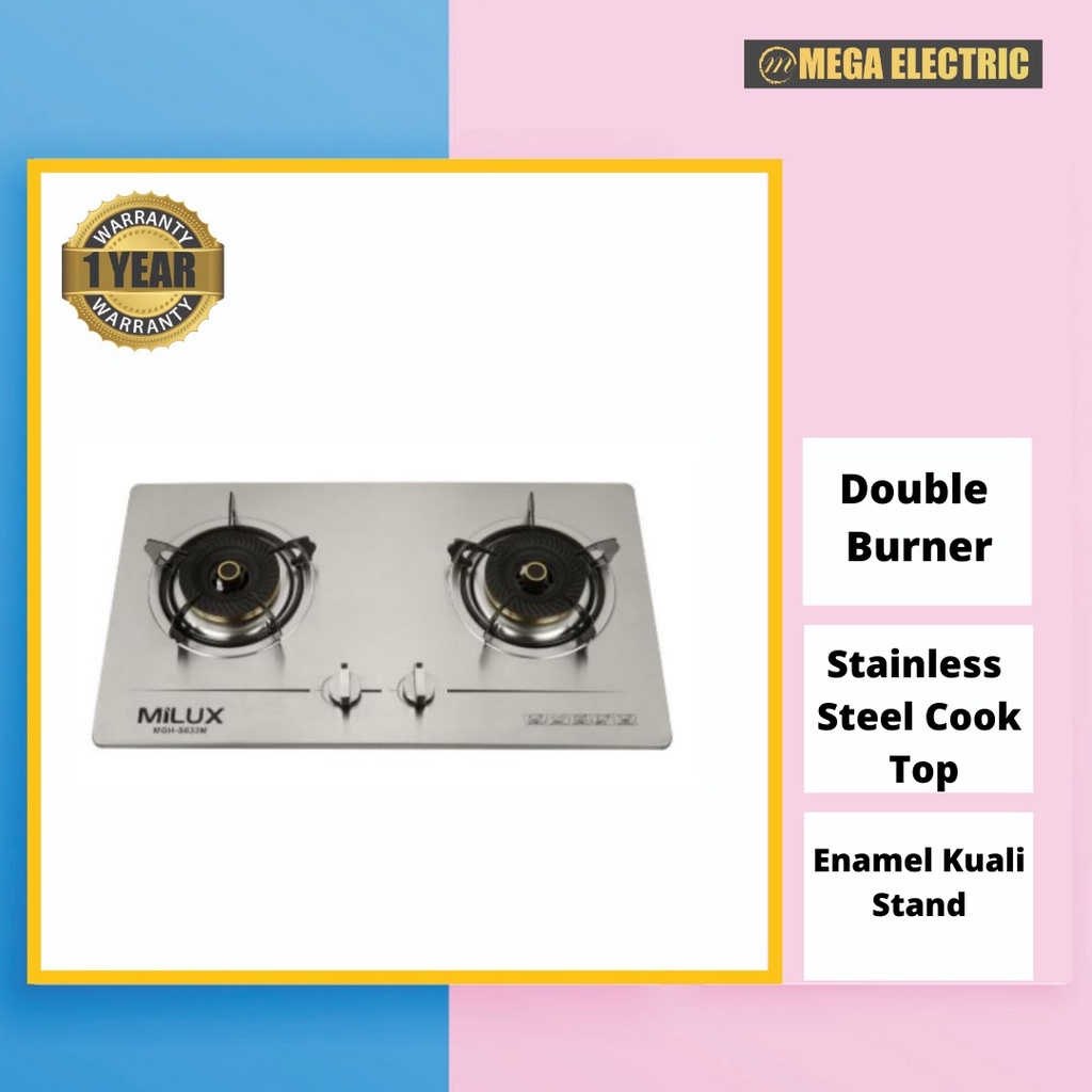(Display Unit) Milux Stainless steel Premium Built-in Gas Hob MGH-S633M ...