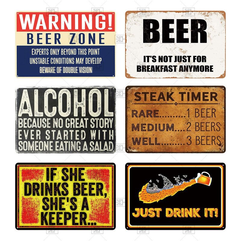 Vintage Sports Bar Beer Zone Retro Bar Metal Sign Plaque Retro Bar Tin ...