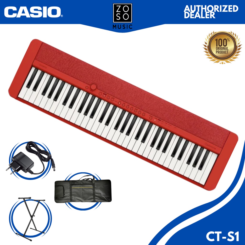 CASIO CASIOTONE CT-S1 61KEYS KEYBOARD RED (CASIO/ CASIOTONE/ CT-S1/ 61KEYS/ KEYBOARD/ RED/ ZOSO ...