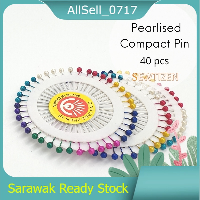 Sarawak Stock Berry 40 pcs Compact Pearlised Tailor Pin Jahit Baju ...