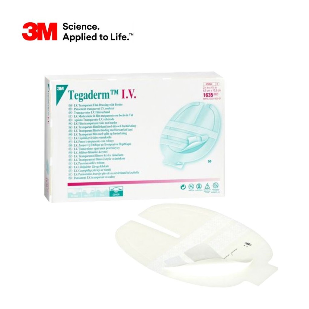 3M™ Tegaderm™ IV Transparent Film Dressing with Border 1635 (3-1/2" x 4 ...
