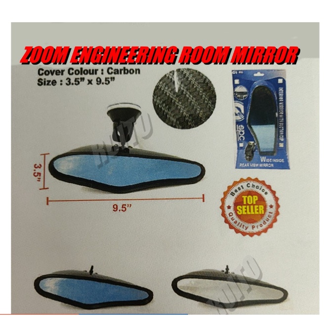 ZOOM ENGINEERING ROOM MIRROR CARBON ( SUCTION CUP ) | Shopee Malaysia
