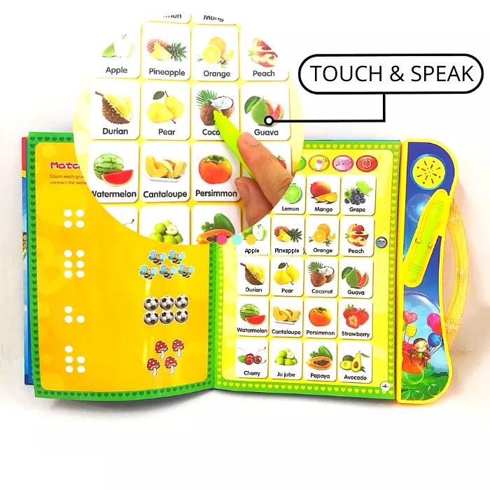 Kids Learning Touch Sound Book Toddler Baby Toy Study Buku Suara Mainan ...