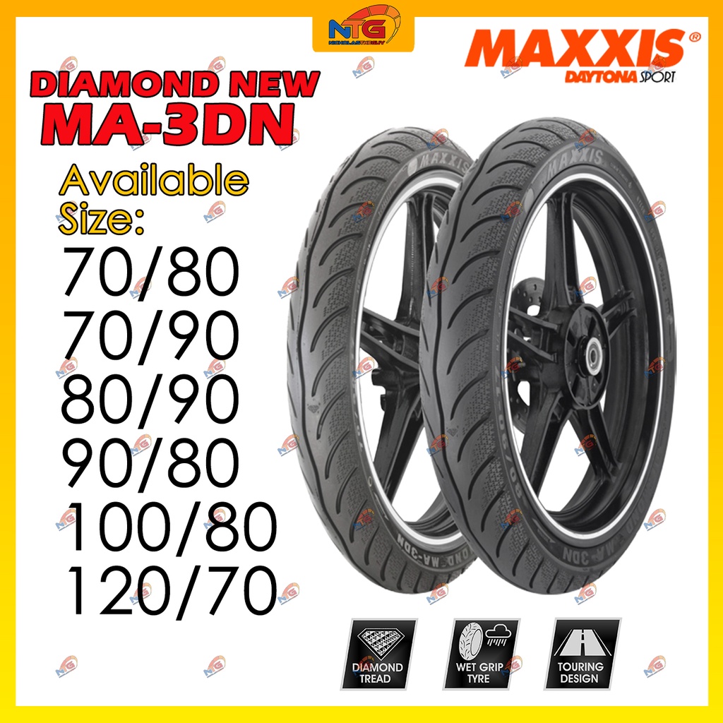 MAXXIS 3DN Diamond New Tyre Tubeless Motorcycle (60/70/80/90/100/120 ...