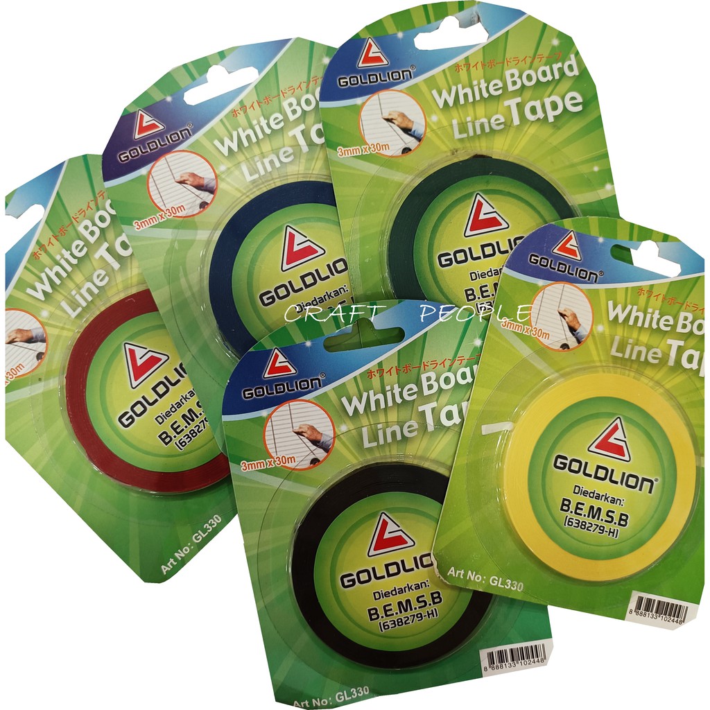 Gold Lion Whiteboard Line Tape 30m/roll (Yellow) | Shopee Malaysia