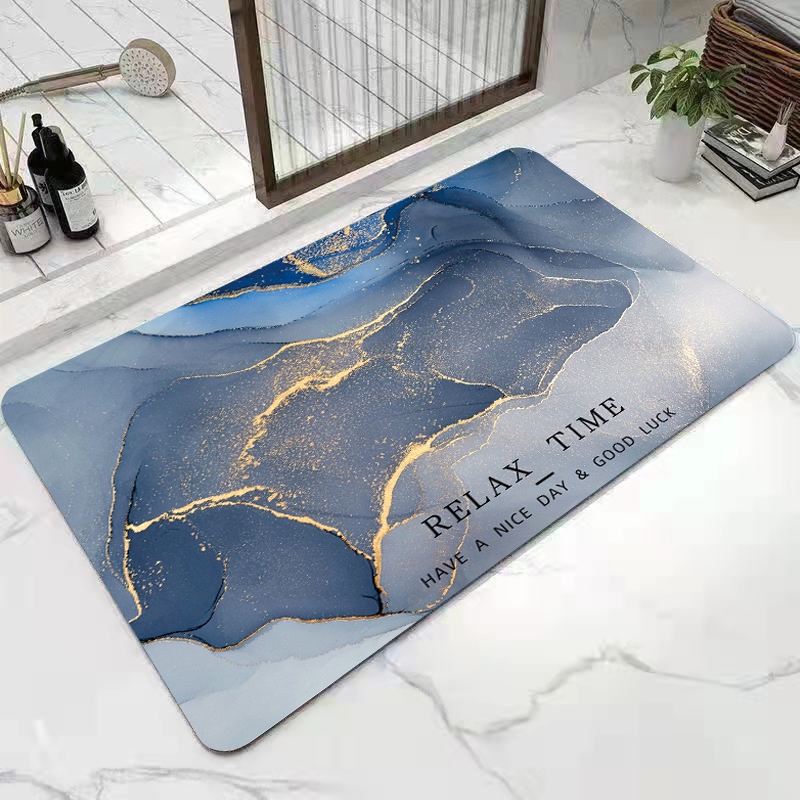 [READY STOCK] Modern European Marble Design Diatom Mud Anti-Slip Bath ...