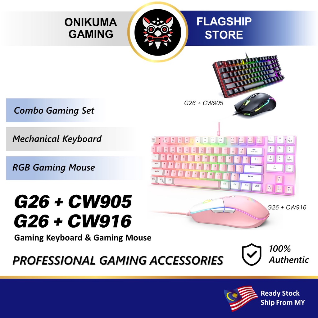 ONIKUMA Professional PC Gaming Combo Set G26 Wired Mechanical Keyboard ...