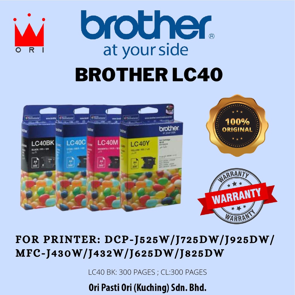 Original BROTHER LC-40 Black & Color Ink Cartridge | Shopee Malaysia