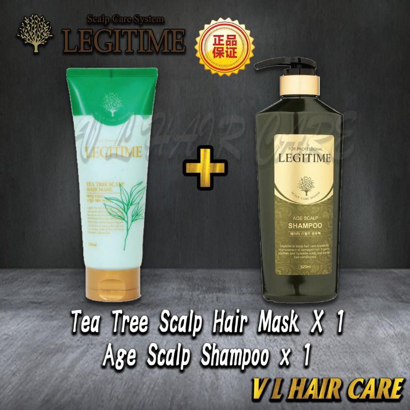 Legitime Tea Tree Scalp Hair Mask (230ml) + Legitime Age Scalp Shampoo ...
