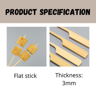 [100 Pcs] Teppo Gushi Bamboo Stick Skewer Oden Stick Burger Fruit Lidi ...