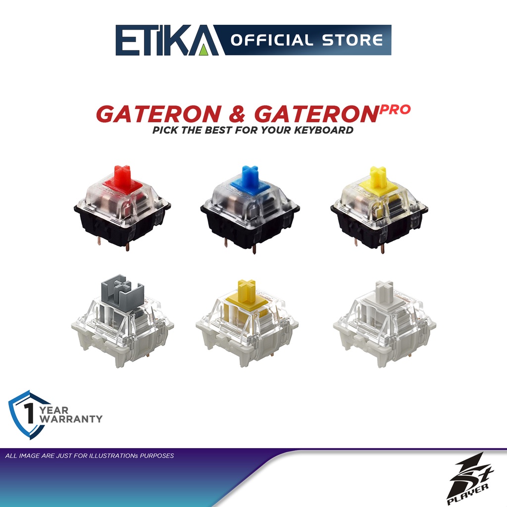 1st Player Gateron & GATERON PRO | Yellow/ Red/ Blue/ White/ Silver ...