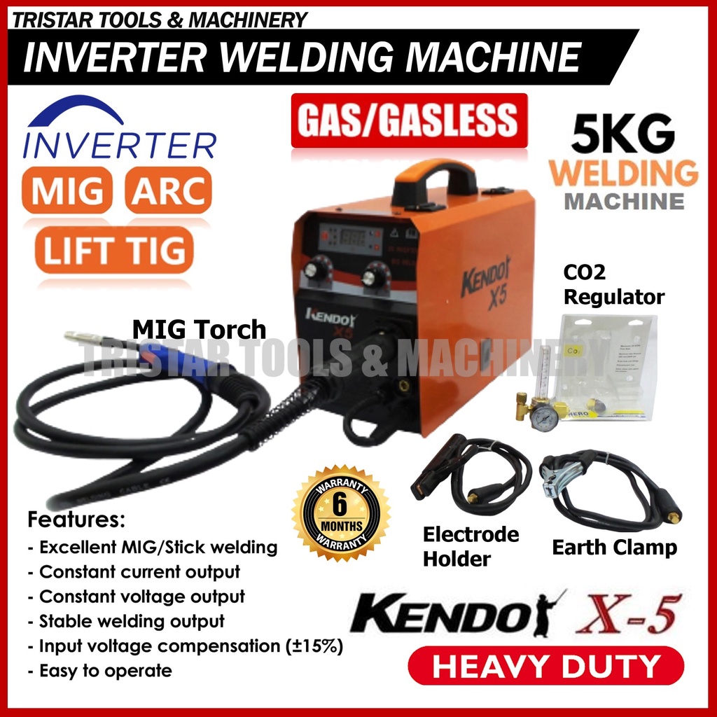 Kendo X5 250amp Gas/Gasless Inverter MIG MMA LIFT TIG 5kg Wire Welding ...