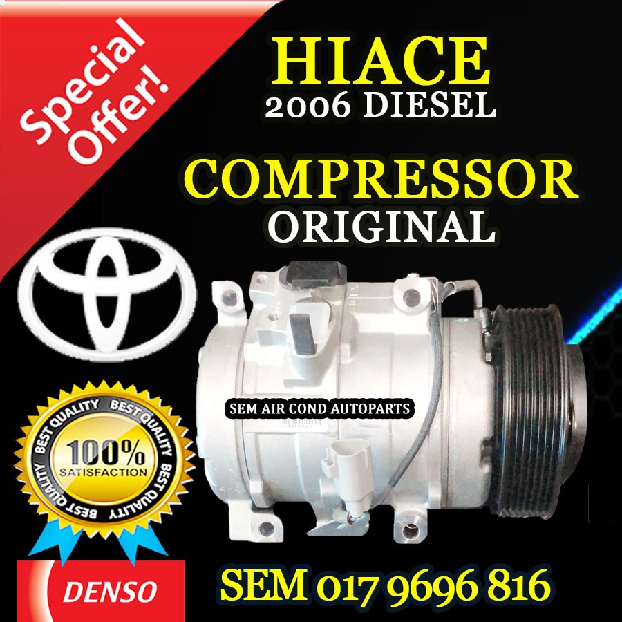 TOYOTA HIACE 2006 YEAR DIESEL 10S17C 7PK ORIGINAL DENSO ND COMPRESSOR ...