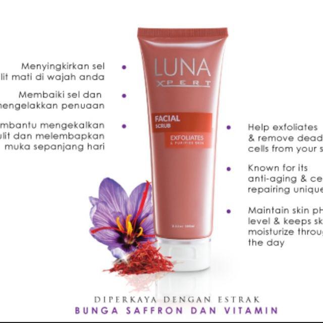 LUNA EXPERT Facial Cleanser, Moisturizing Lotion & Facial Scrub (100ml ...