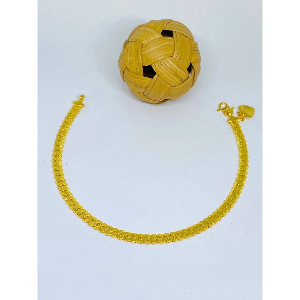 Rantai Tangan Snakeskin Padu Emas 916 Rantai Kayangan Simple Bracelet ...