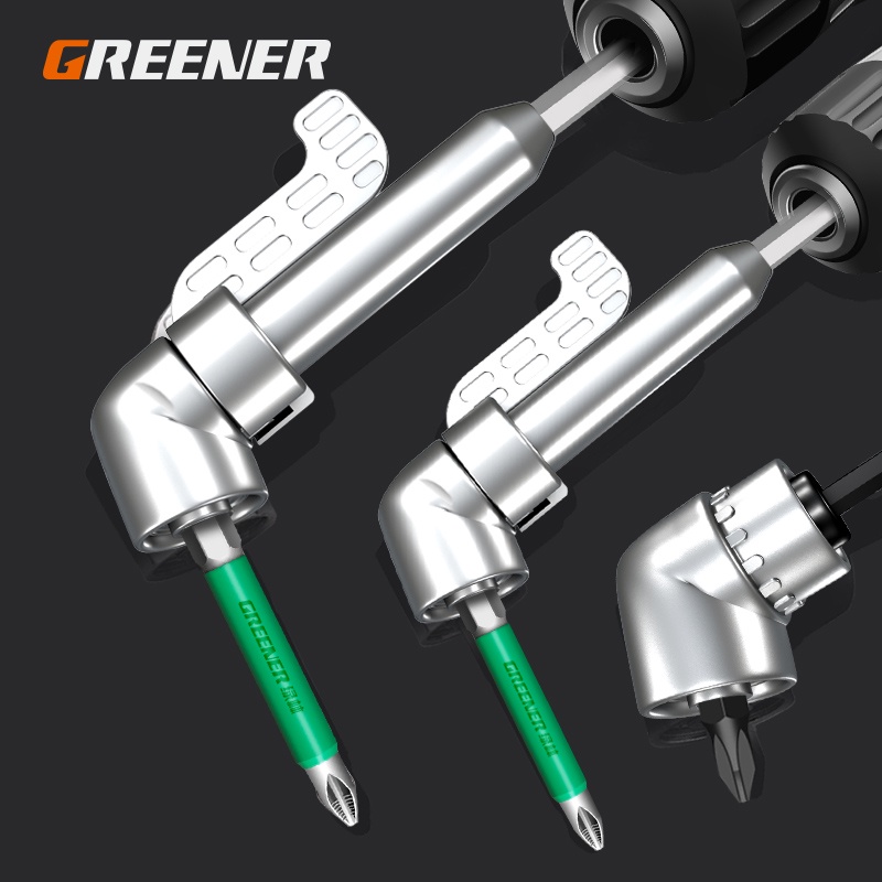 Greener Adjustable 1/4 105 Degree Right Angle Driver Screwdriver Set ...