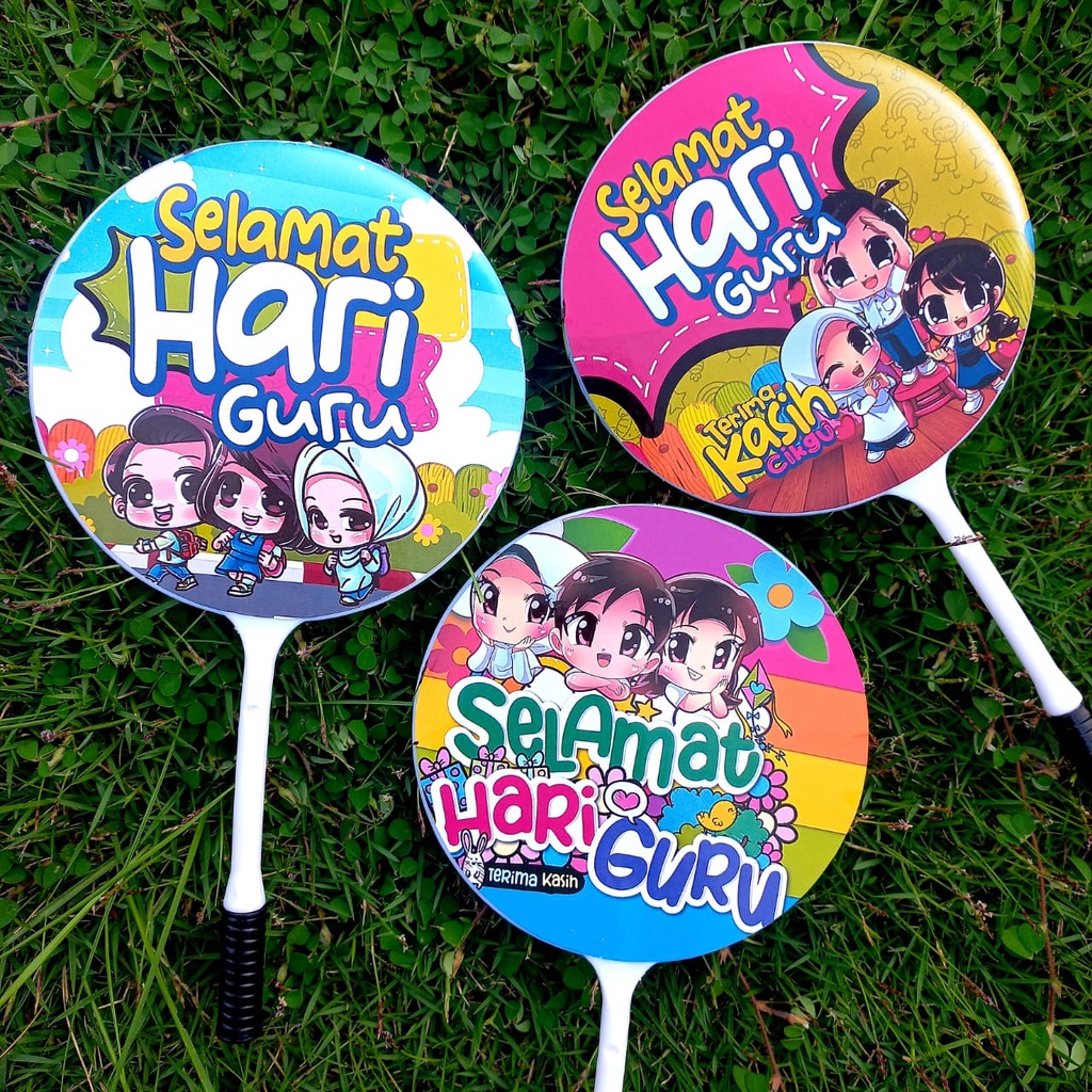 Kipas Tangan beserta Pen Tema Hari Guru Design Kartun | Shopee Malaysia