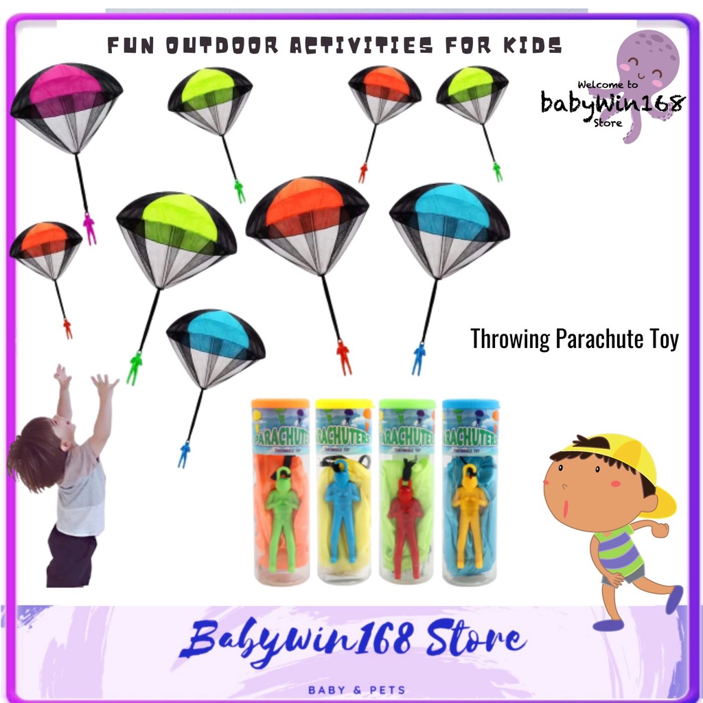 Mini Parachute Hand Throwing Parachute Toy Play Outdoor Games Children ...