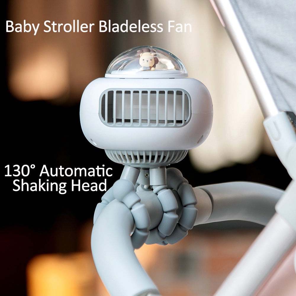 UFO Stroller Fan, Portable Fan, 3600mAH Battery Powered Bladeless Small ...