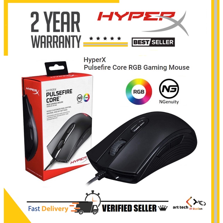 HyperX Pulsefire Core RGB Gaming Mouse Gamers 7-Button 6,200 DPI ( HX ...