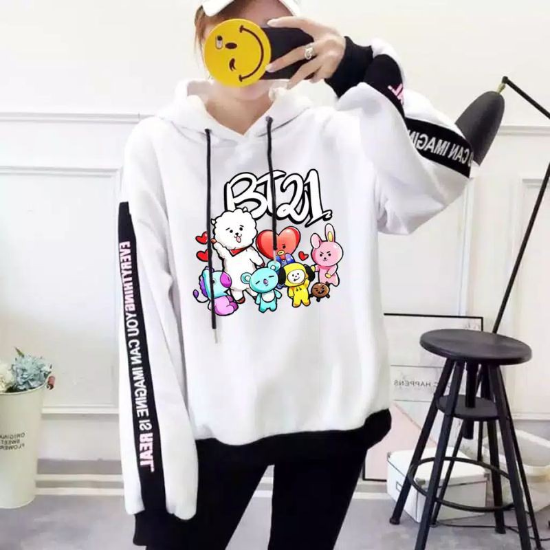 Stripe Hoodie BT21 Sweater Long Sleeve T-Shirt BTS BT21 | Shopee Malaysia