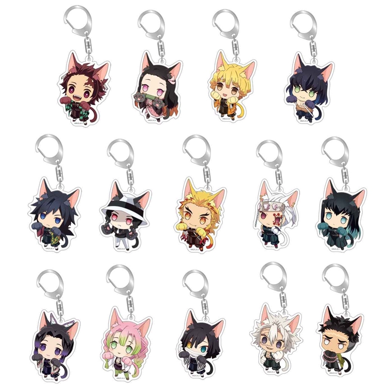 1PC 6CM Acrylic Japan Cartoon Anime Demon Slayer Keychain Bag ...