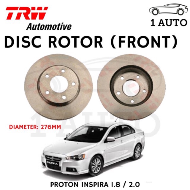 TRW FRONT DEPAN BRAKE DISC ROTOR for PROTON INSPIRA 1.8/2.0 MITSUBISHI ...
