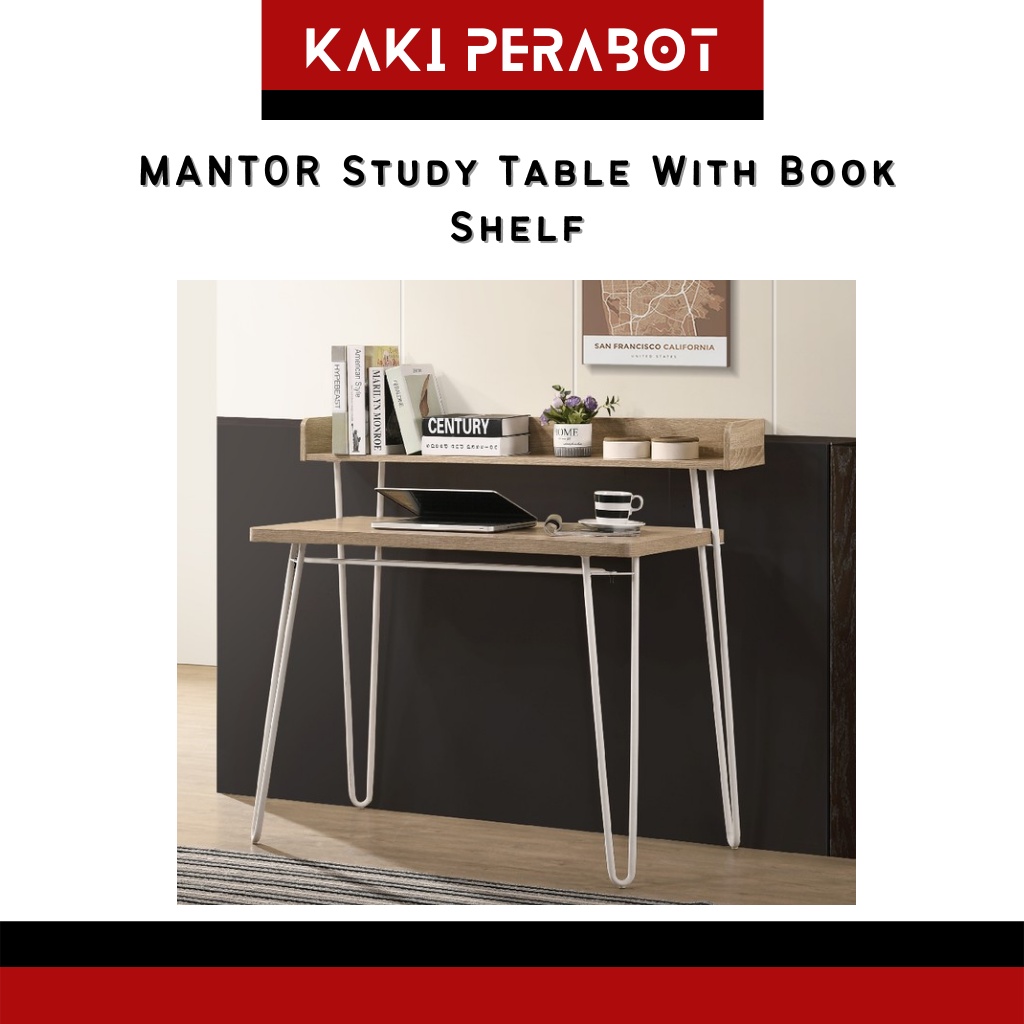 MANTOR Study Table With Bookshelf Study Desk Writing Table Office Table ...