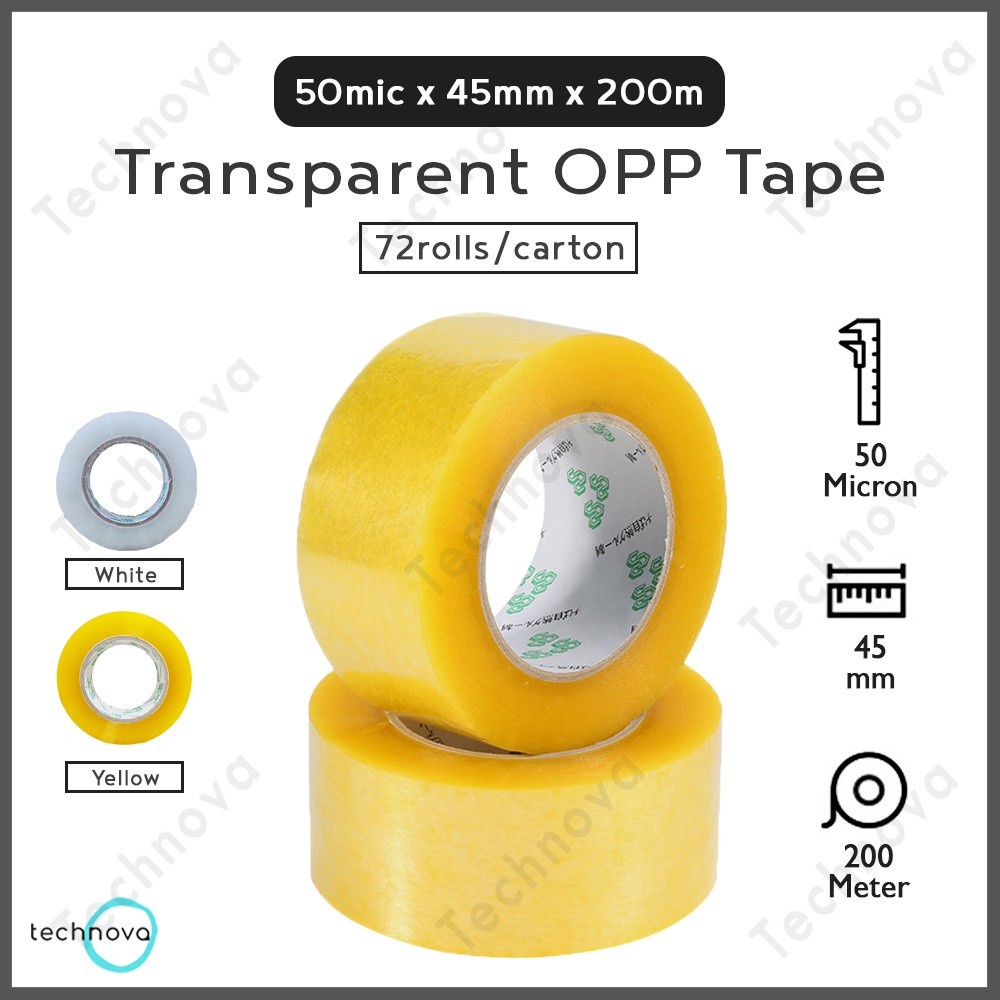 【Super Adhesive】200M Transparent OPP Tape/Packing Tape [50micron x 45mm ...