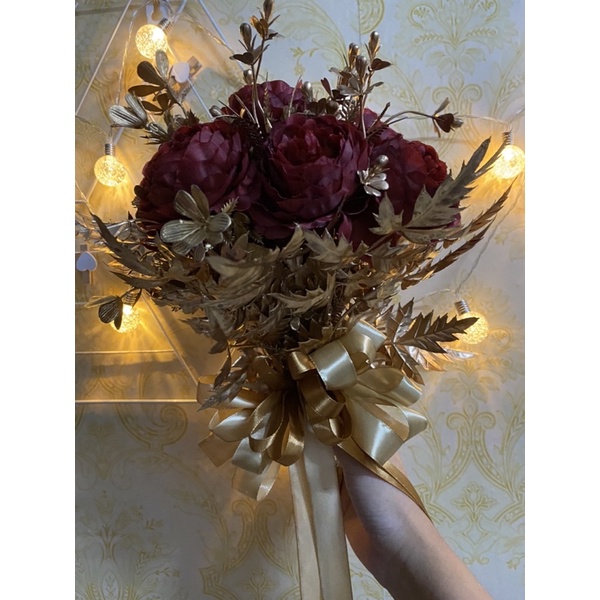 BUNGA TANGAN TUNANG/NIKAH MERAH GOLD | Shopee Malaysia