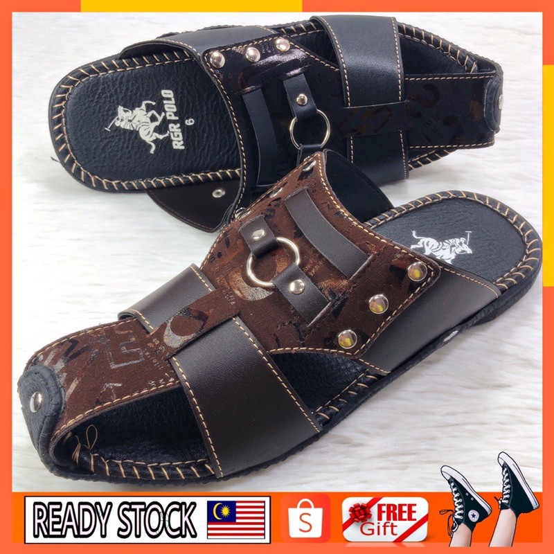 【Young.Wears】Men's Highly Quality RGR POLO Sandal / Kasut Selipar ...