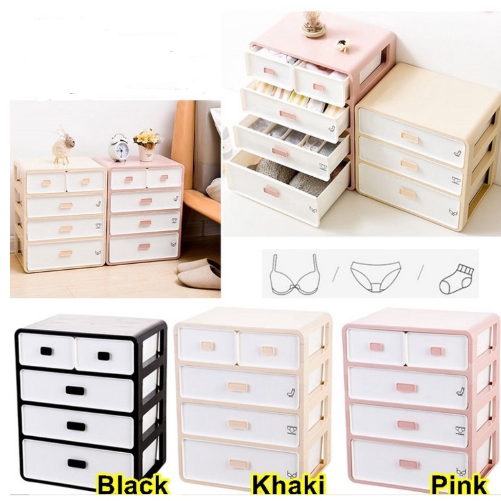 Rak Simpan Pakaian Dalam / Plastic Storage Drawers Oganizer Box Socks ...