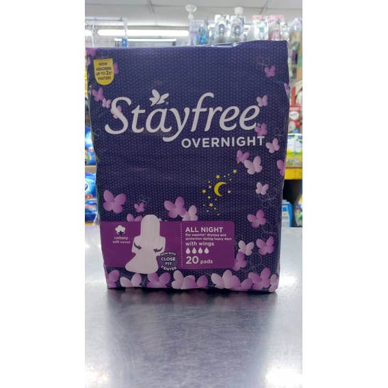 StayFree Overnight All Night with Wings 30.5cm (20 PADS) / Tuala Wanita ...