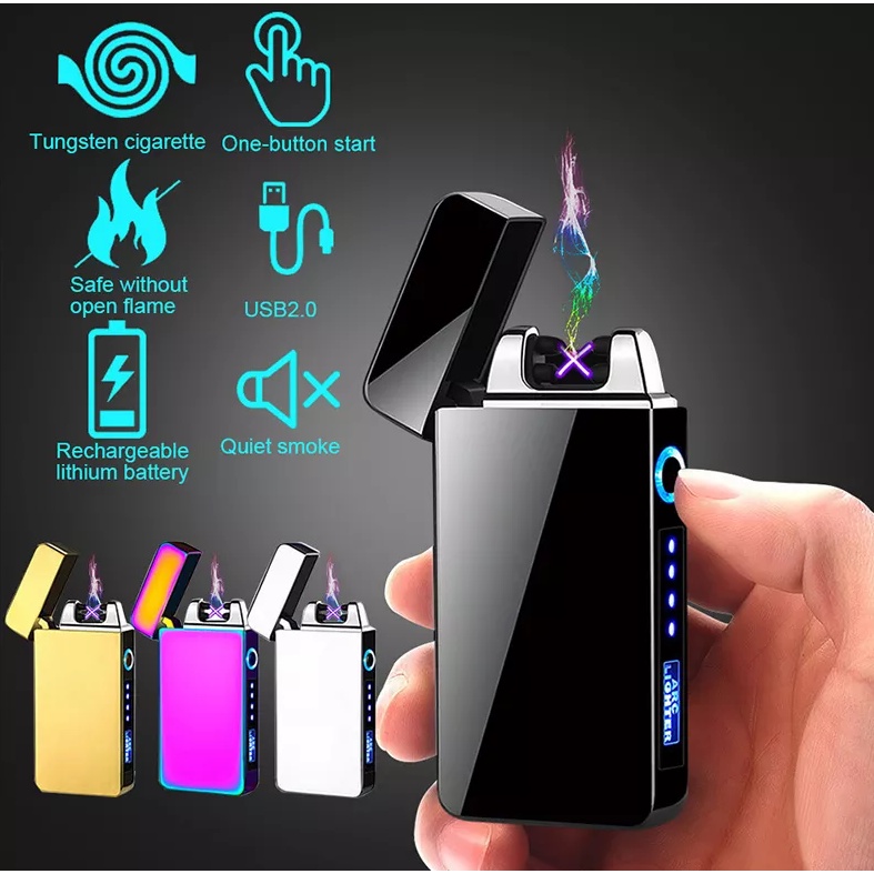 Premium Electronic Ultra-Thin Lighter Metal USB Charging Lighter ...