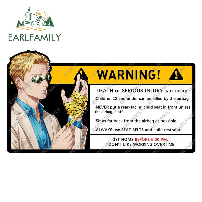 EARLFAMILY 15cm x 8cm Cartoon Anime Jujutsu Kaisen Car Sticker Nanami ...