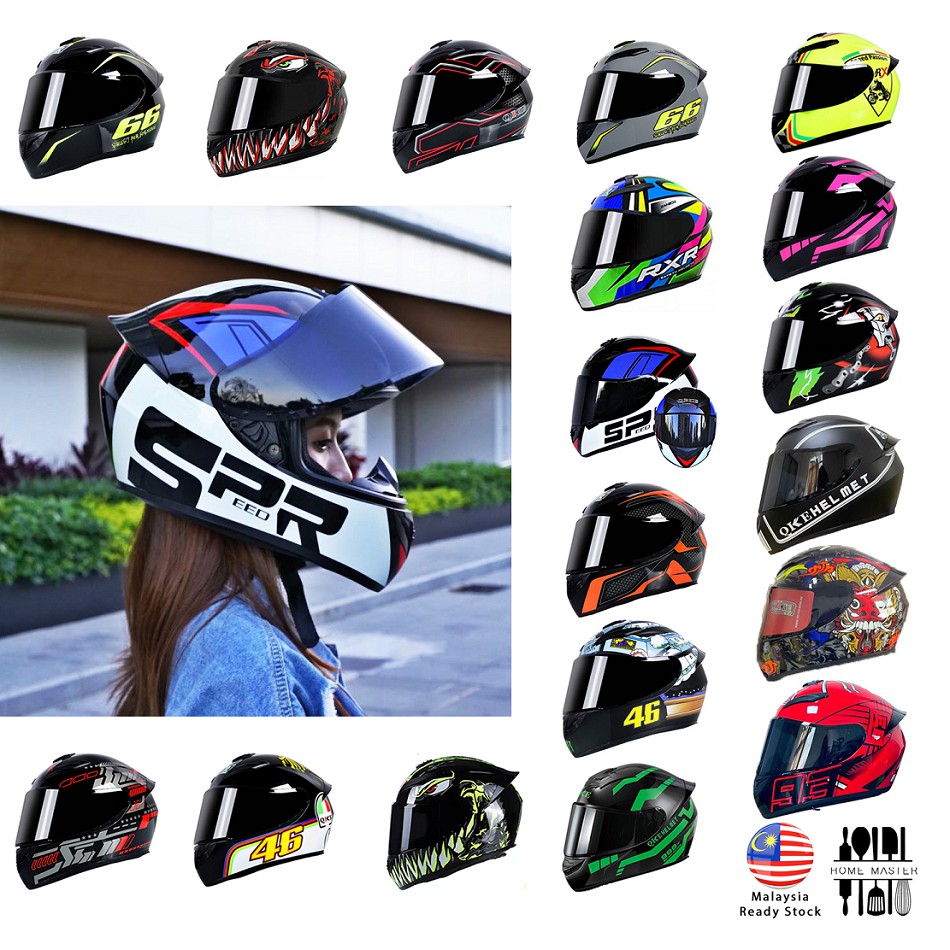 [Malaysia Ready Stock] SPR Motorcycle Helmet Full Face Helmet Topi ...