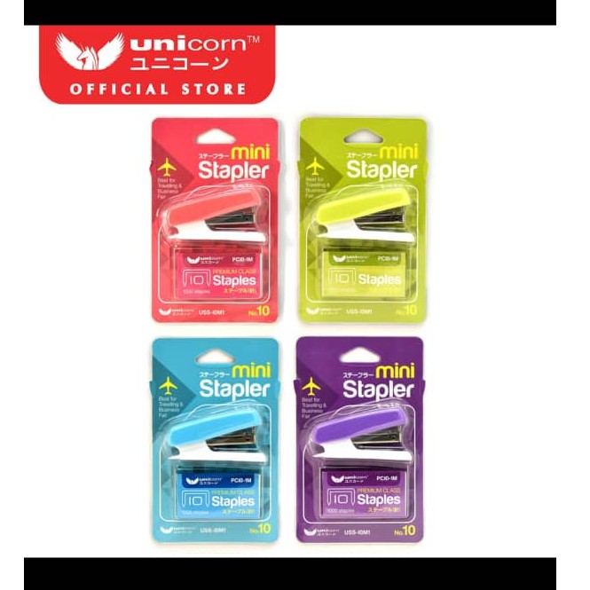 UNICORN NO. 10 2 IN 1 MINI STAPLER SET USS - 10M1 (RANDOM COLOR) | Shopee Malaysia